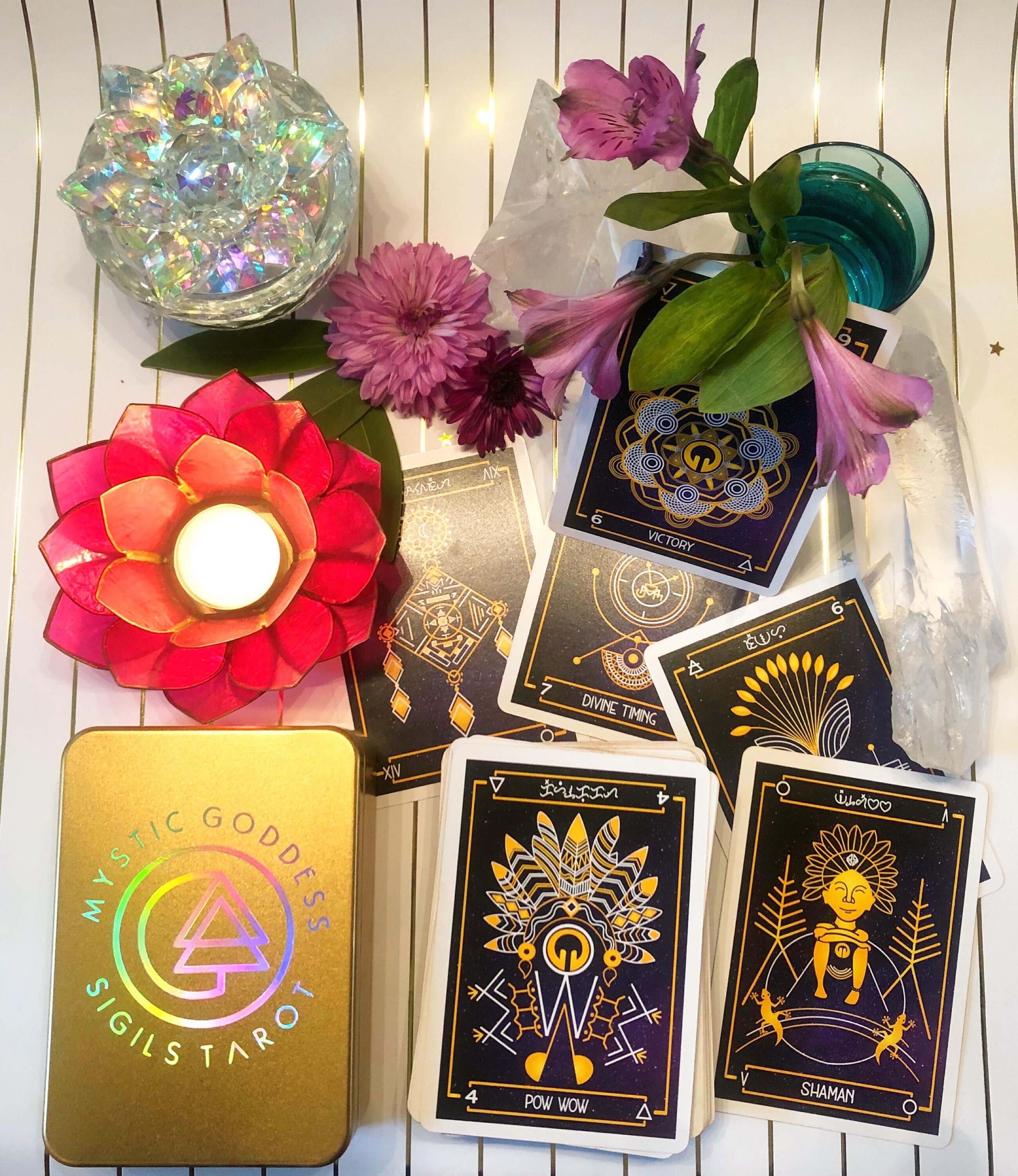 Mystic Goddess Sigils Tarot Deck: 78-cards PDF Guidebook Tin Box ...
