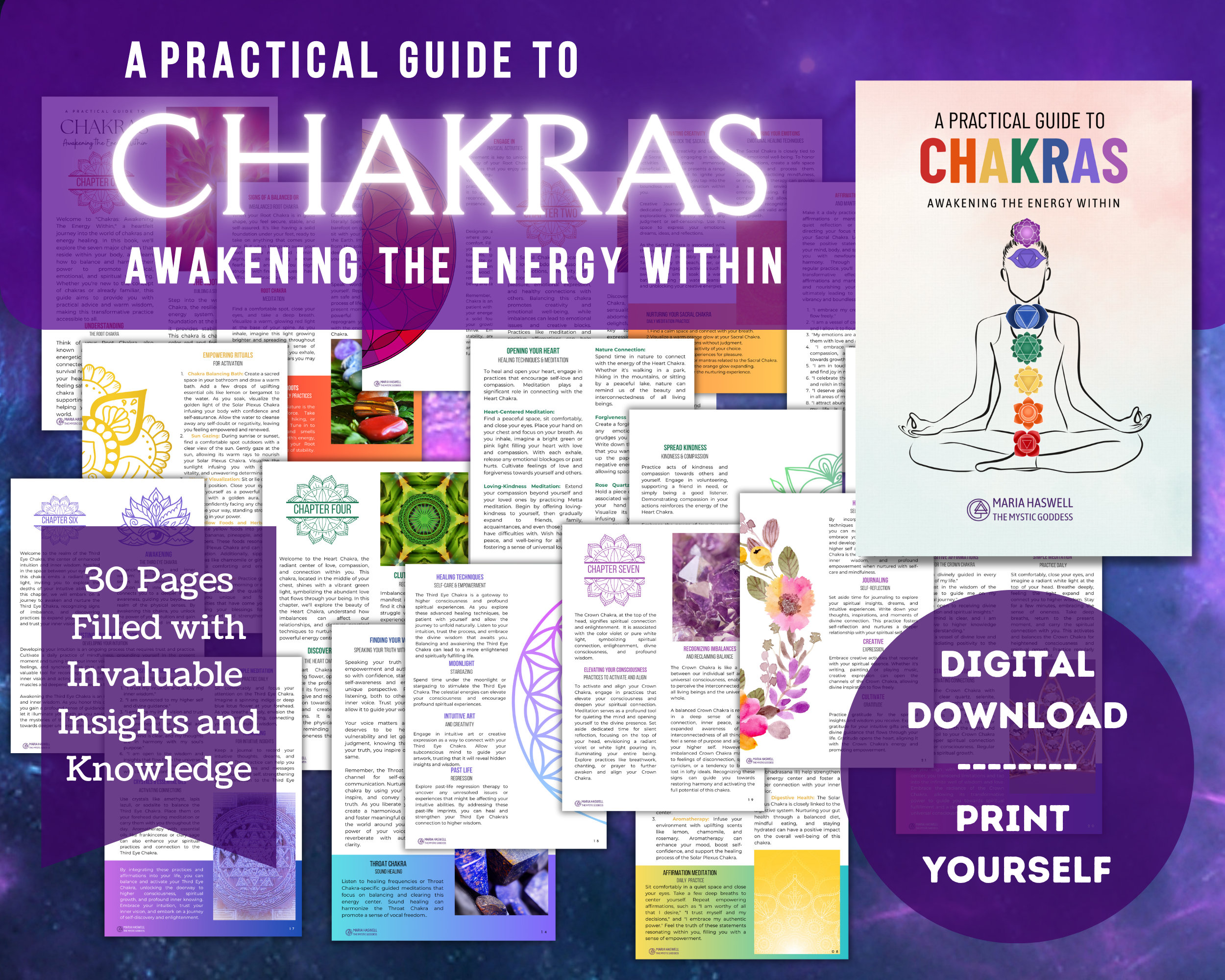 Chakras Awakening Within Guidebook, Explore 7 Major Chakras, Balance ...