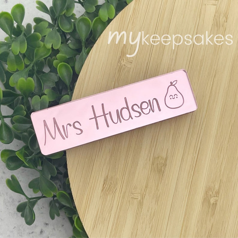 Personalized Glitter Mirror Name Badge | Magnetic Custom Tag - Etsy ...