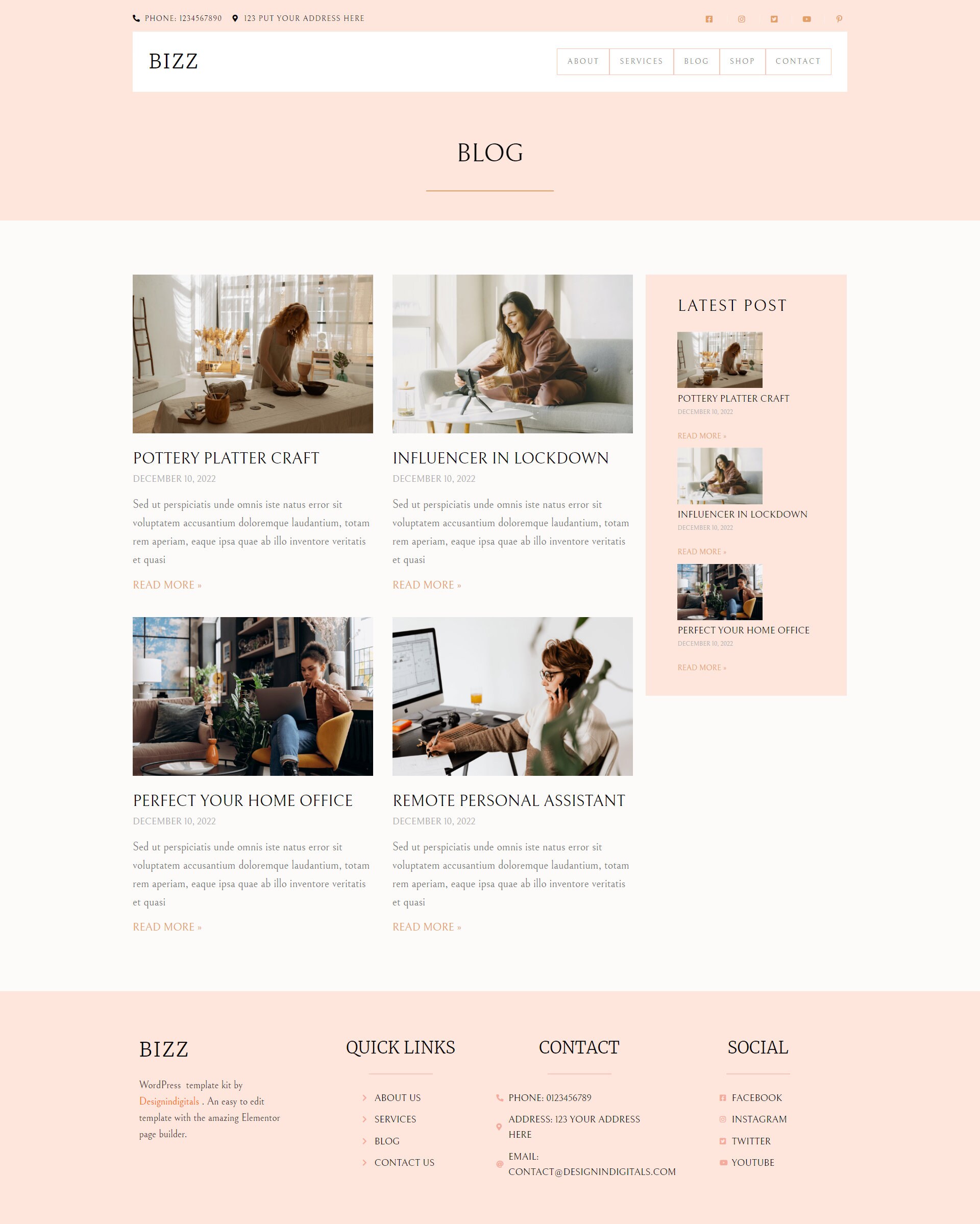 Business Elementor Template Kit, Boho Wordpress Template - Etsy UK