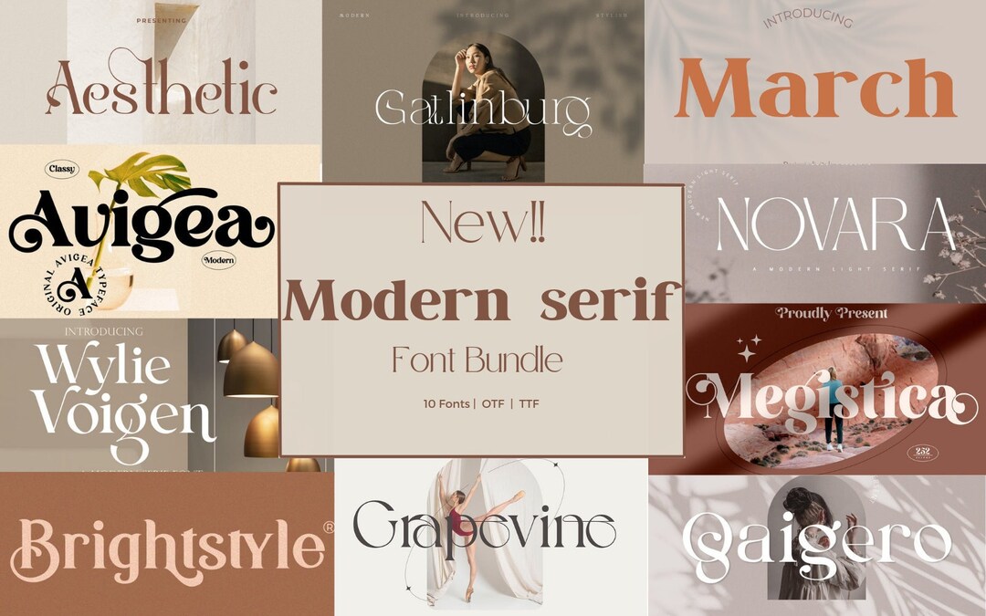 New Modern Font Bundle Serif Font Branding Font Font for Crafting's ...