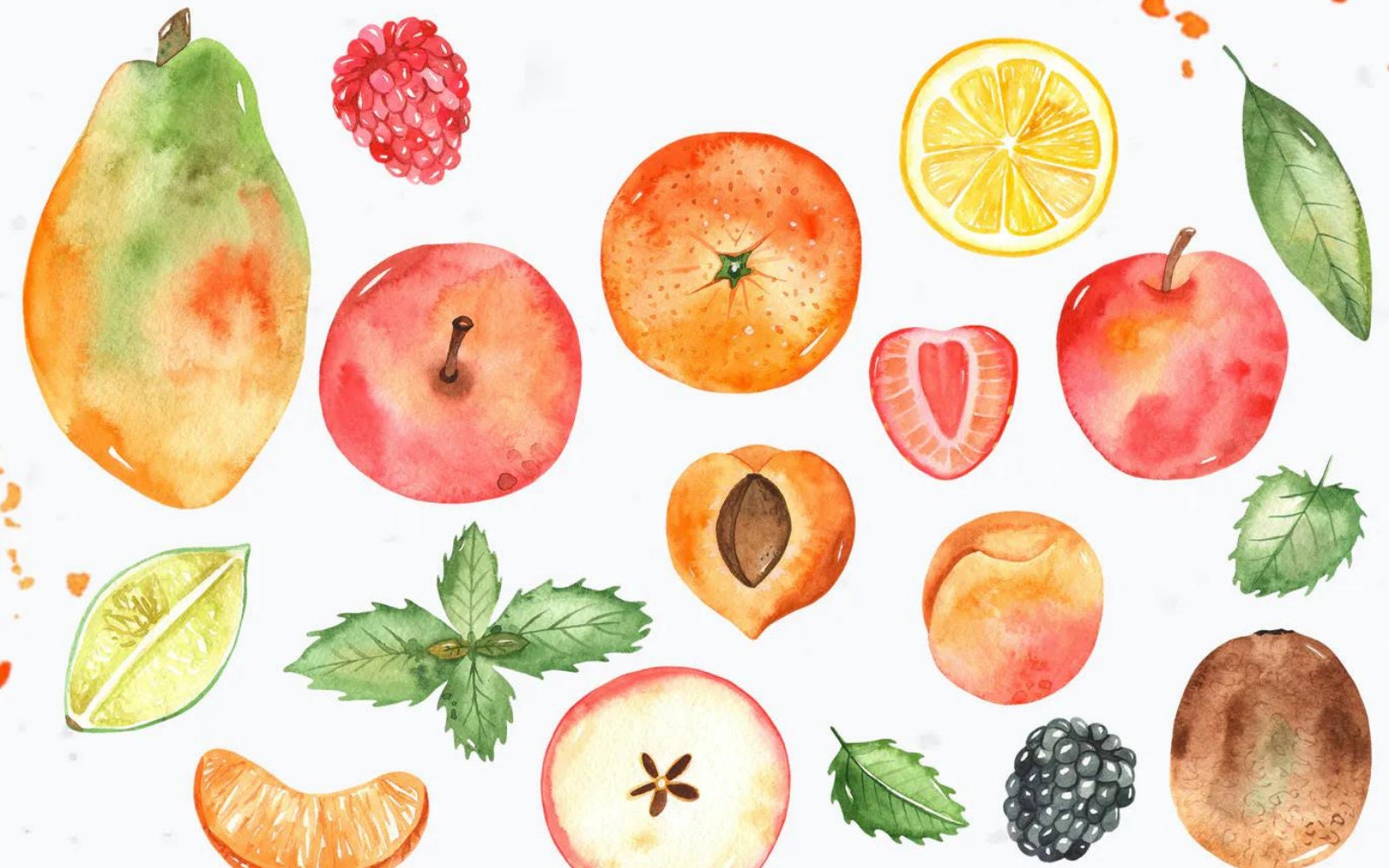 400 Watercolor Fruits Clipart Collection Fruit Variety - Etsy