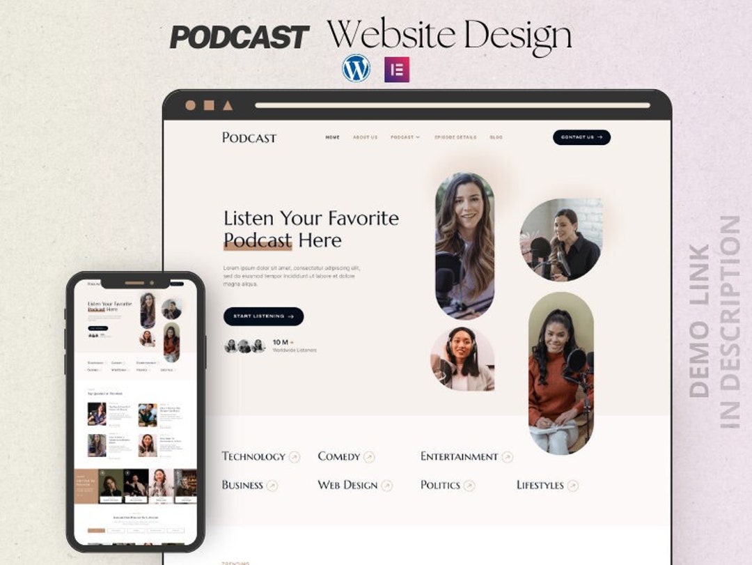Podcast Website Design Template for Coaches Customizable Podcast ...