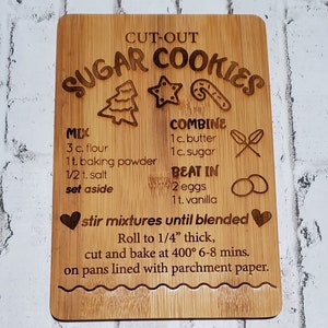 Holiday Cookie Recipe Boards Laser Engraved Cookie Recipes Cookie ...