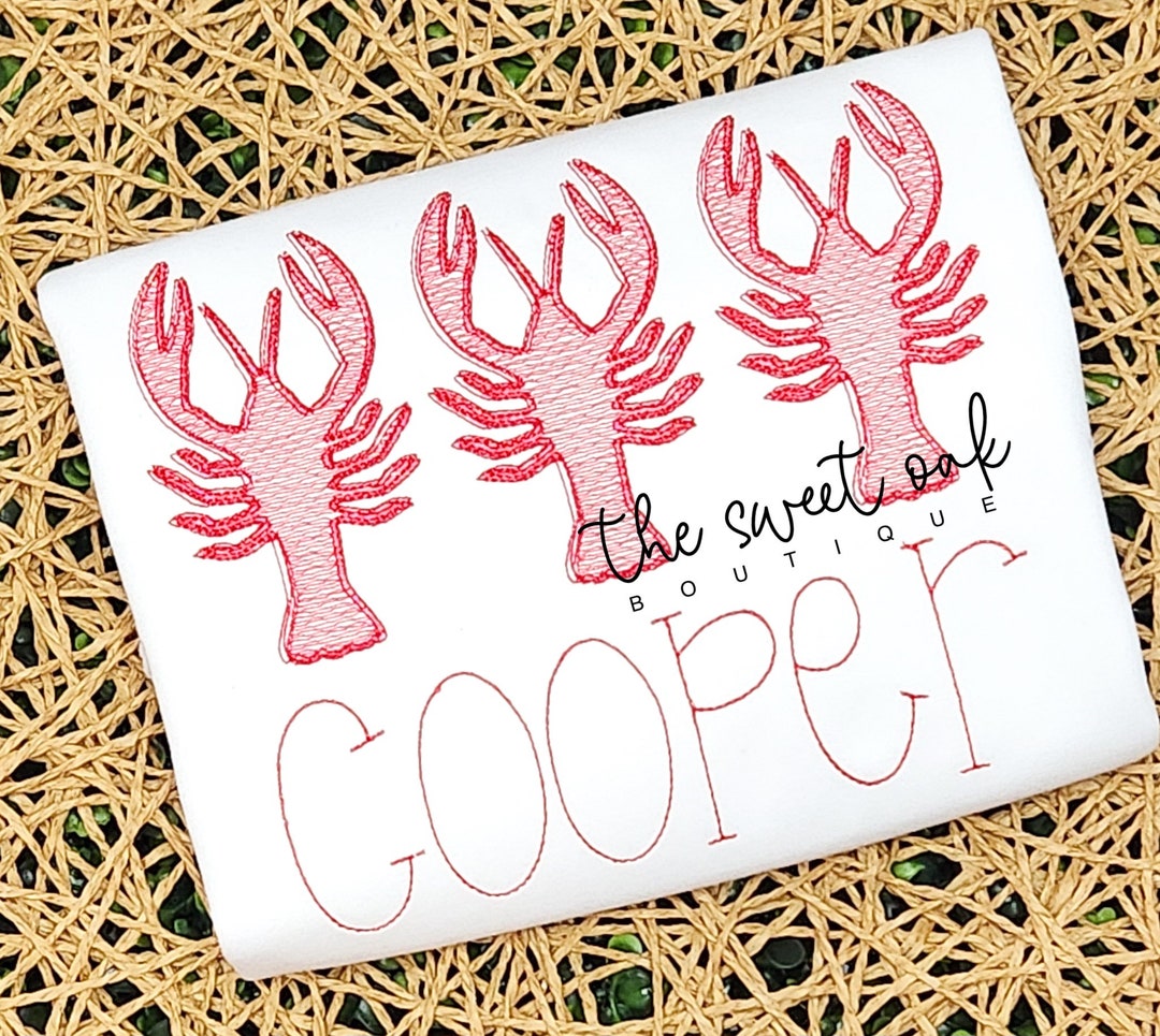 Embroidered Crawfish Shirt Custom Toddler Crawfish Trio Embroidered ...