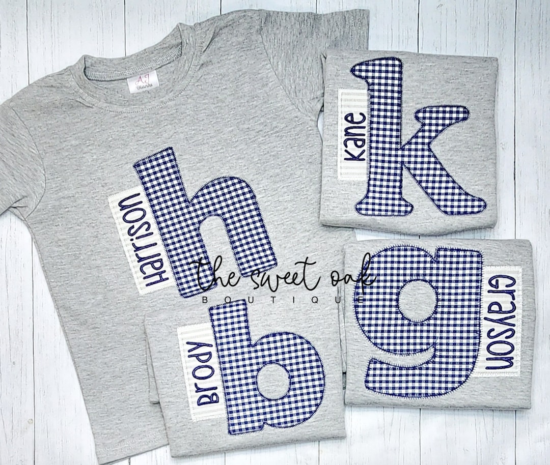 Applique Name Shirt, Custom Toddler Shirt, Kids Monogram Shirt ...