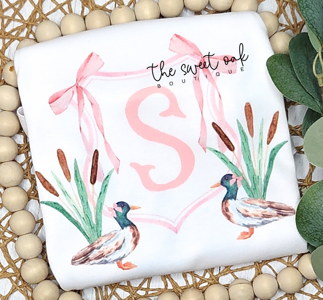 Watercolor Duck Monogram Shirt Custom Toddler Shirt Girly Duck Monogram ...