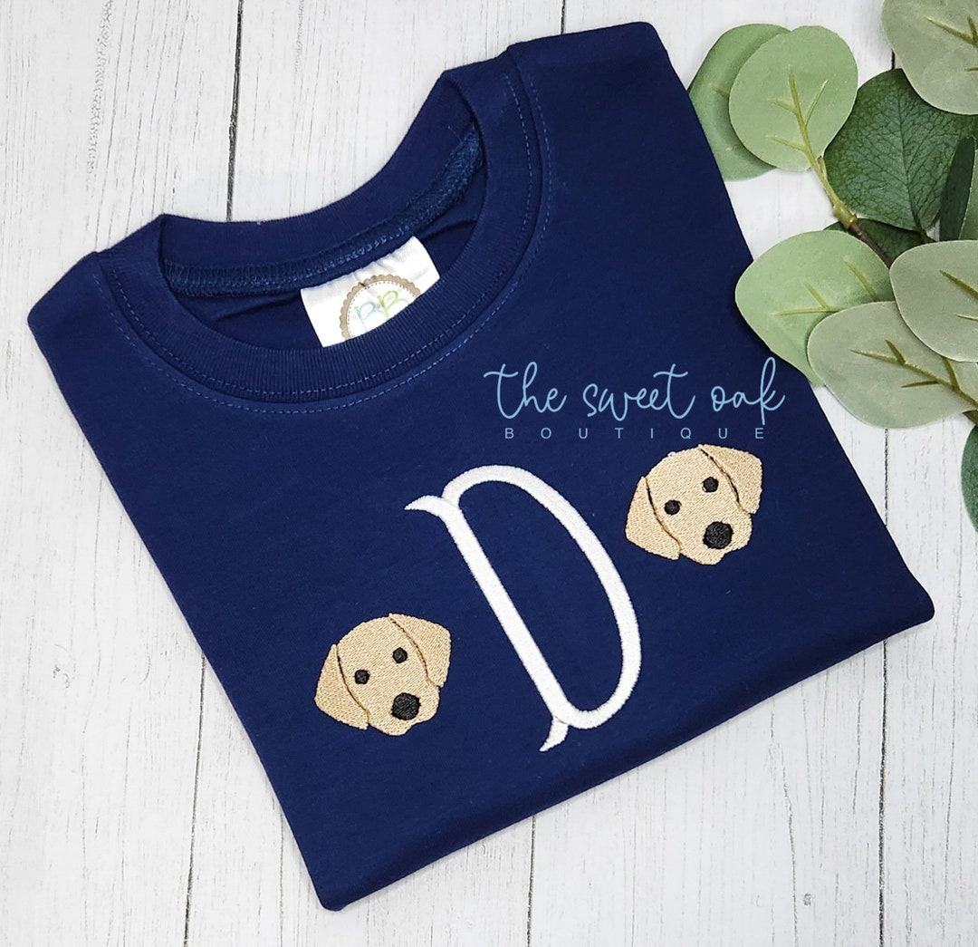 Monogram Puppy Shirt, Custom Boy Monogram Shirt, Embroidered Kids ...