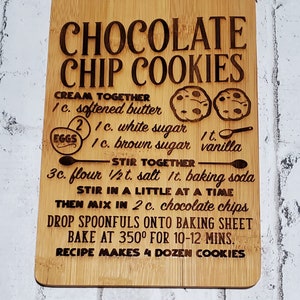 Holiday Cookie Recipe Boards Laser Engraved Cookie Recipes Cookie ...