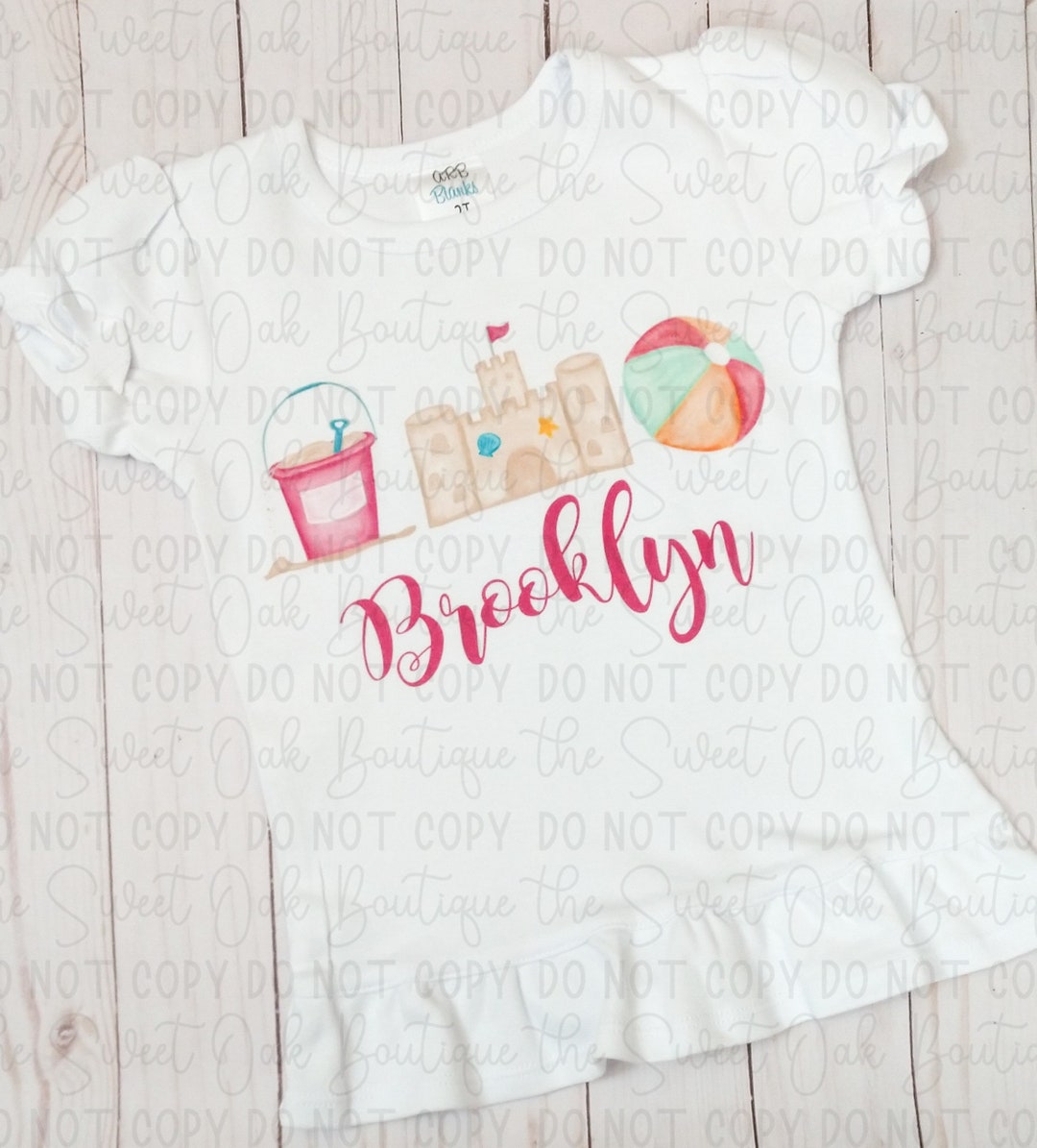 Girl Watercolor Beach Shirt Custom Beach Shirt Personalized Kid's Beach ...