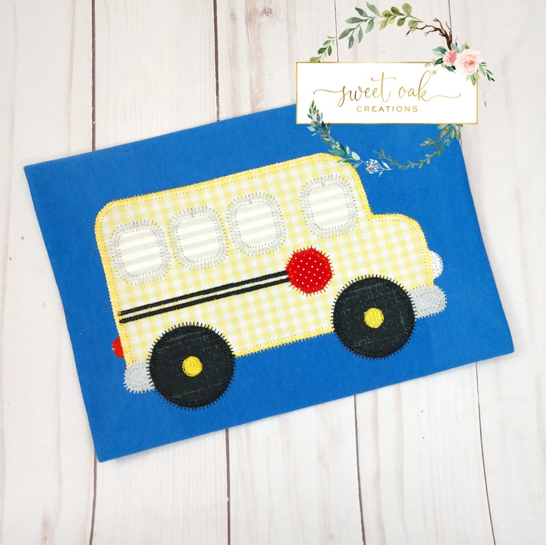 Applique School Bus Shirt Kids School Shirt School Bus Shirt Back to ...