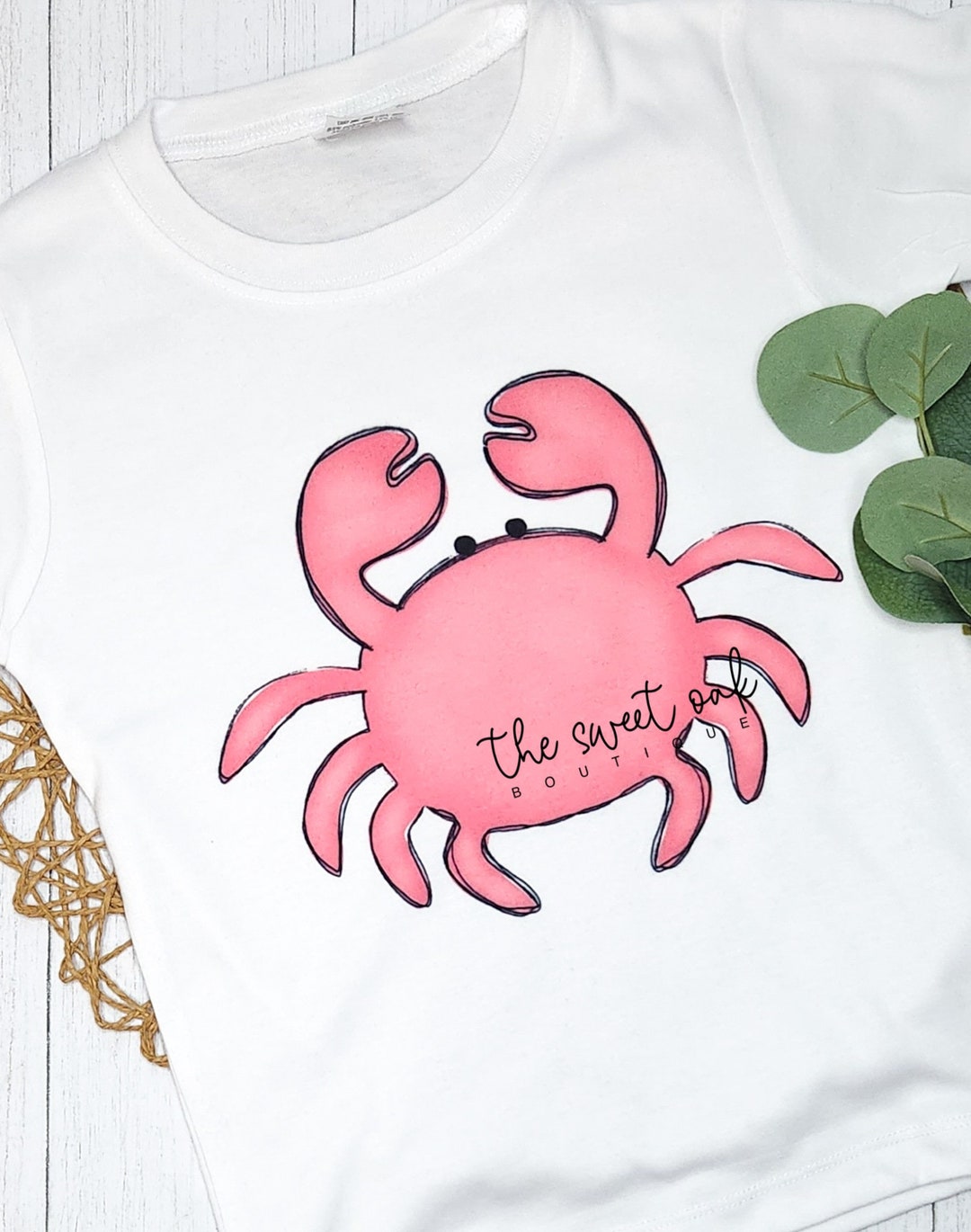 Watercolor Crab Shirt Custom Toddler Pink Crab Shirt Watercolor Beach ...