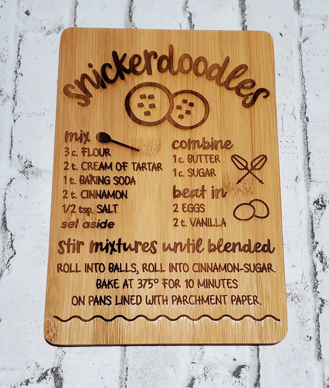 Holiday Cookie Recipe Boards Laser Engraved Cookie Recipes Cookie ...