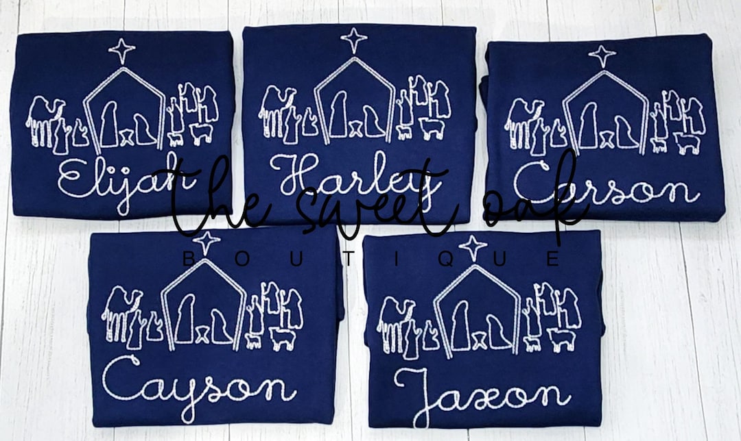 Embroidered Nativity Shirt Custom Toddler Christmas Nativity Shirt ...