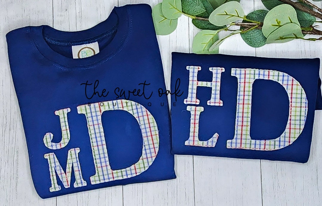 Applique Monogram Shirt, Custom Toddler Shirt, Kids Monogram Shirt, Kid ...