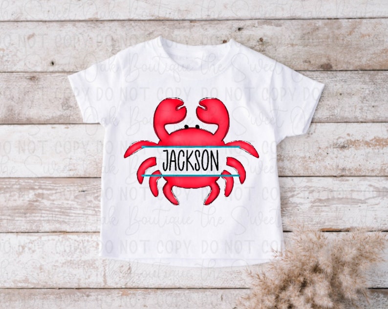 Kids Crab Shirt Custom Toddler Crab Shirt Watercolor Beach - Etsy