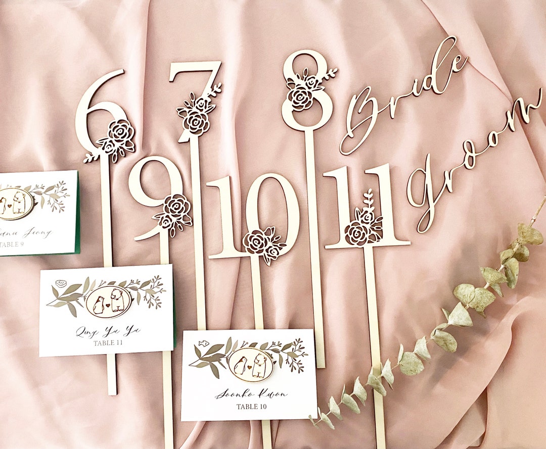 Floral Table Number SVG File - Number Toppers - Birthday Toppers ...