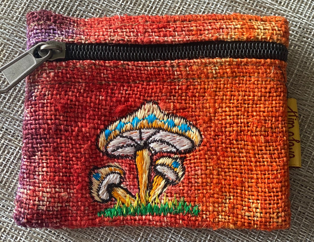 Handmade Tie Dye Hemp Coin Purse: Mushroom Design - Etsy
