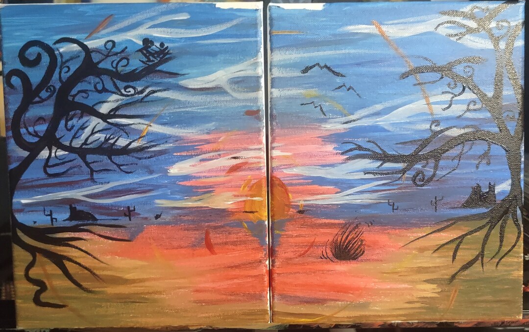 Desert View (dual Painting) - Etsy