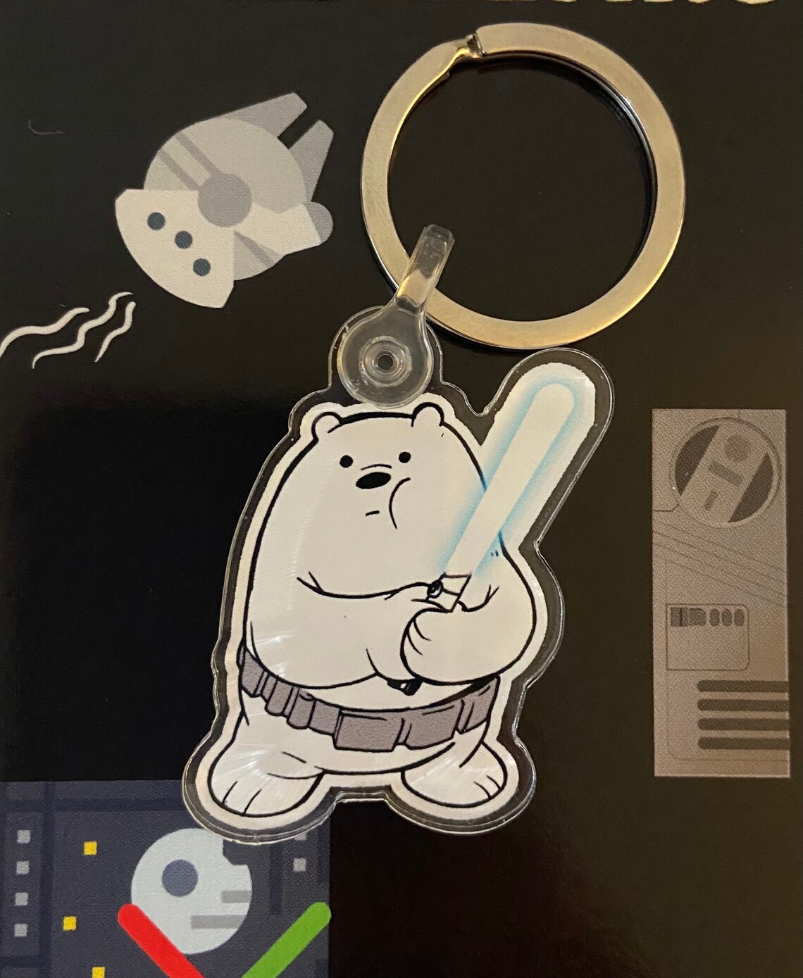 We Bare Bears Keychain / ICE BEAR as Luke Skywalker - Etsy UK