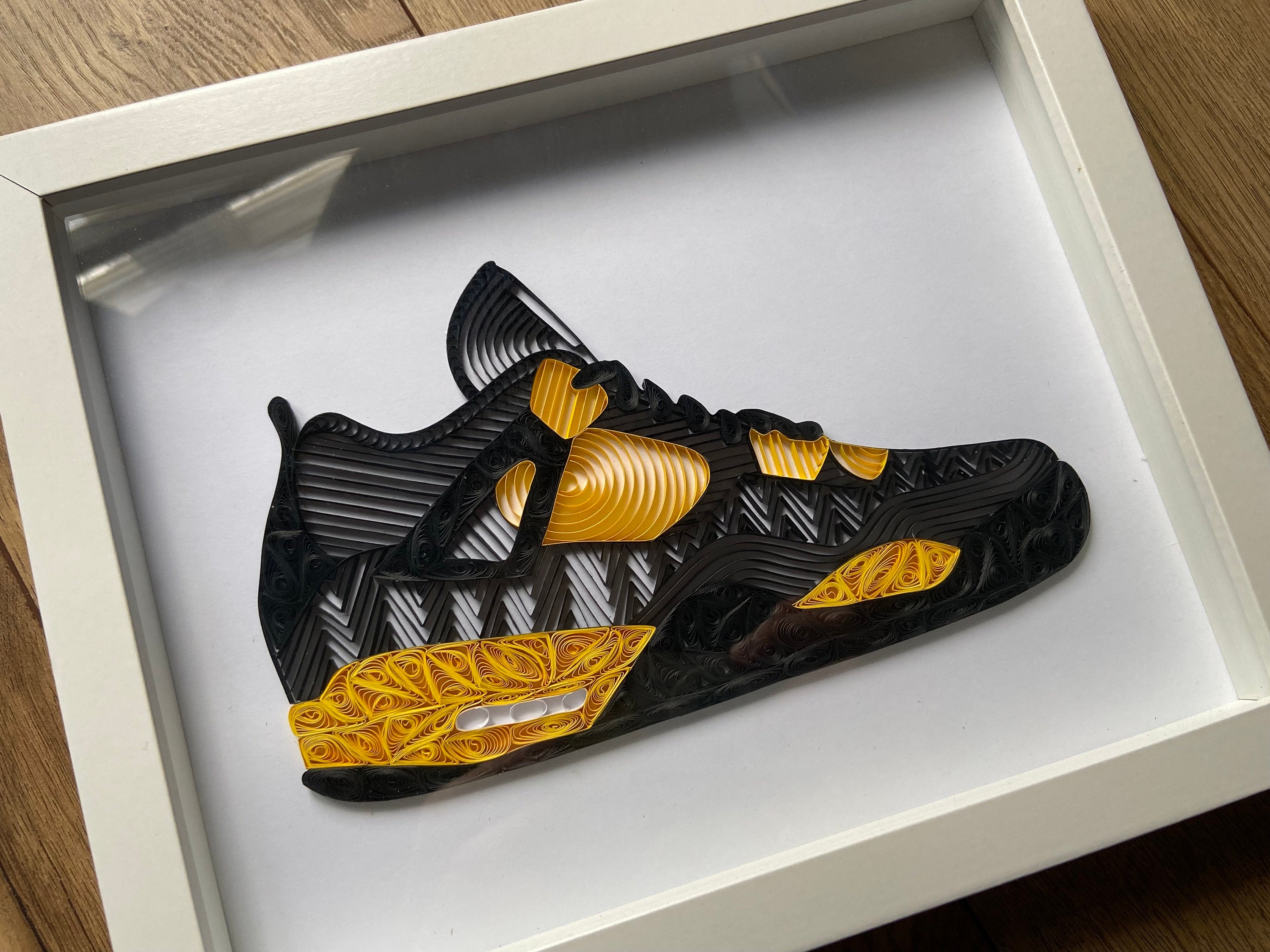 Paper Quilling Air Jordan 4 Retro thunder Yellow Shoe, Nike - Etsy