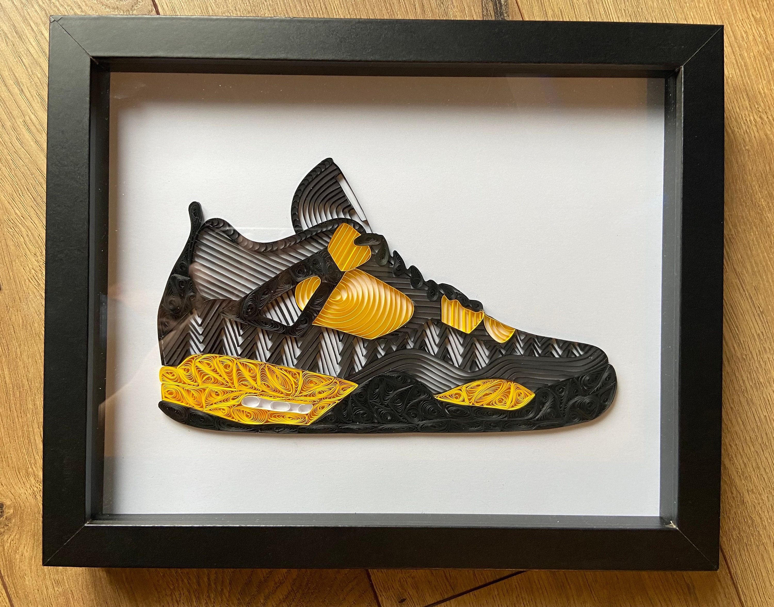 Paper Quilling Air Jordan 4 Retro thunder Yellow Shoe, Nike - Etsy