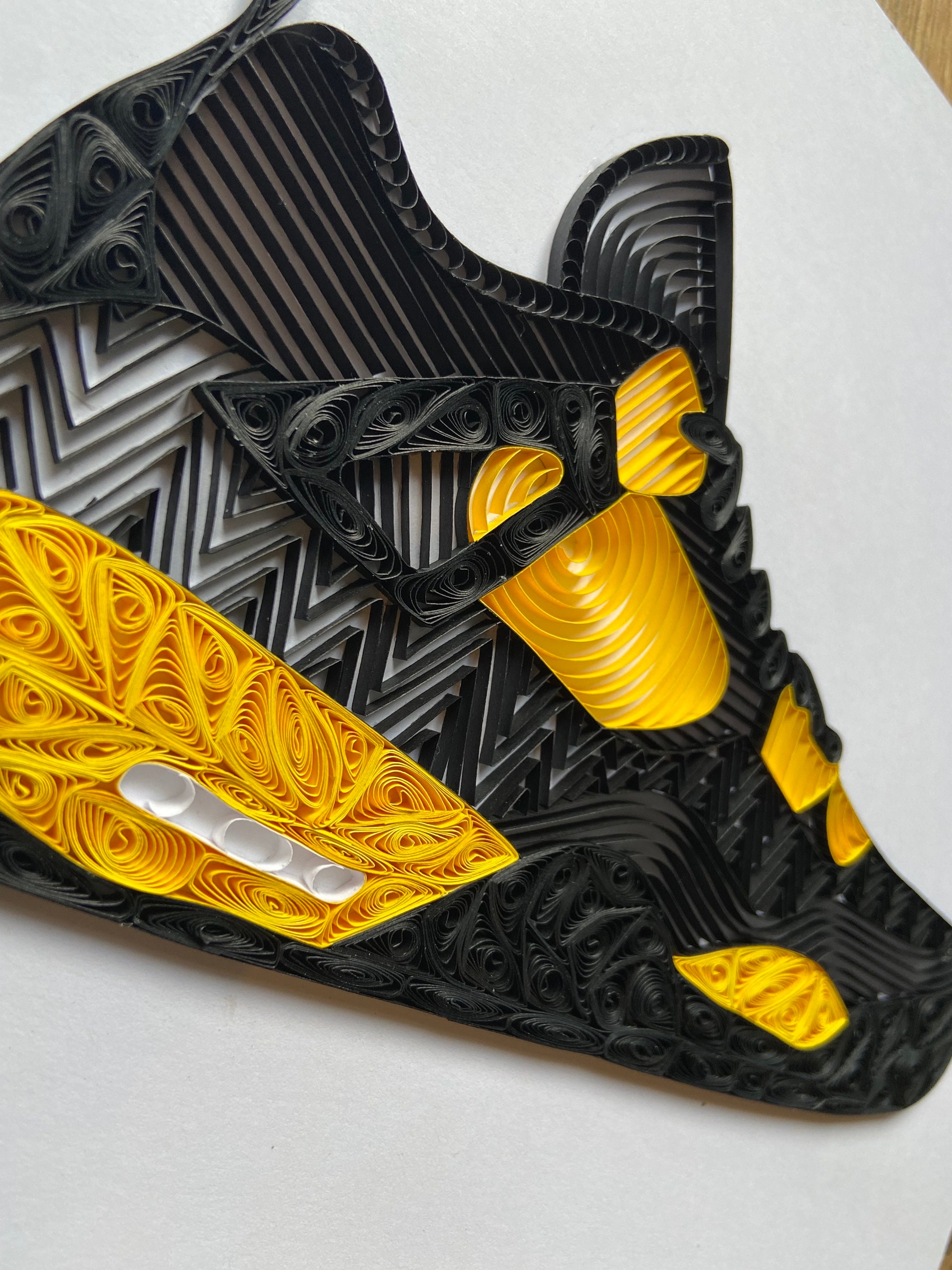 Paper Quilling Air Jordan 4 Retro thunder Yellow Shoe, Nike - Etsy