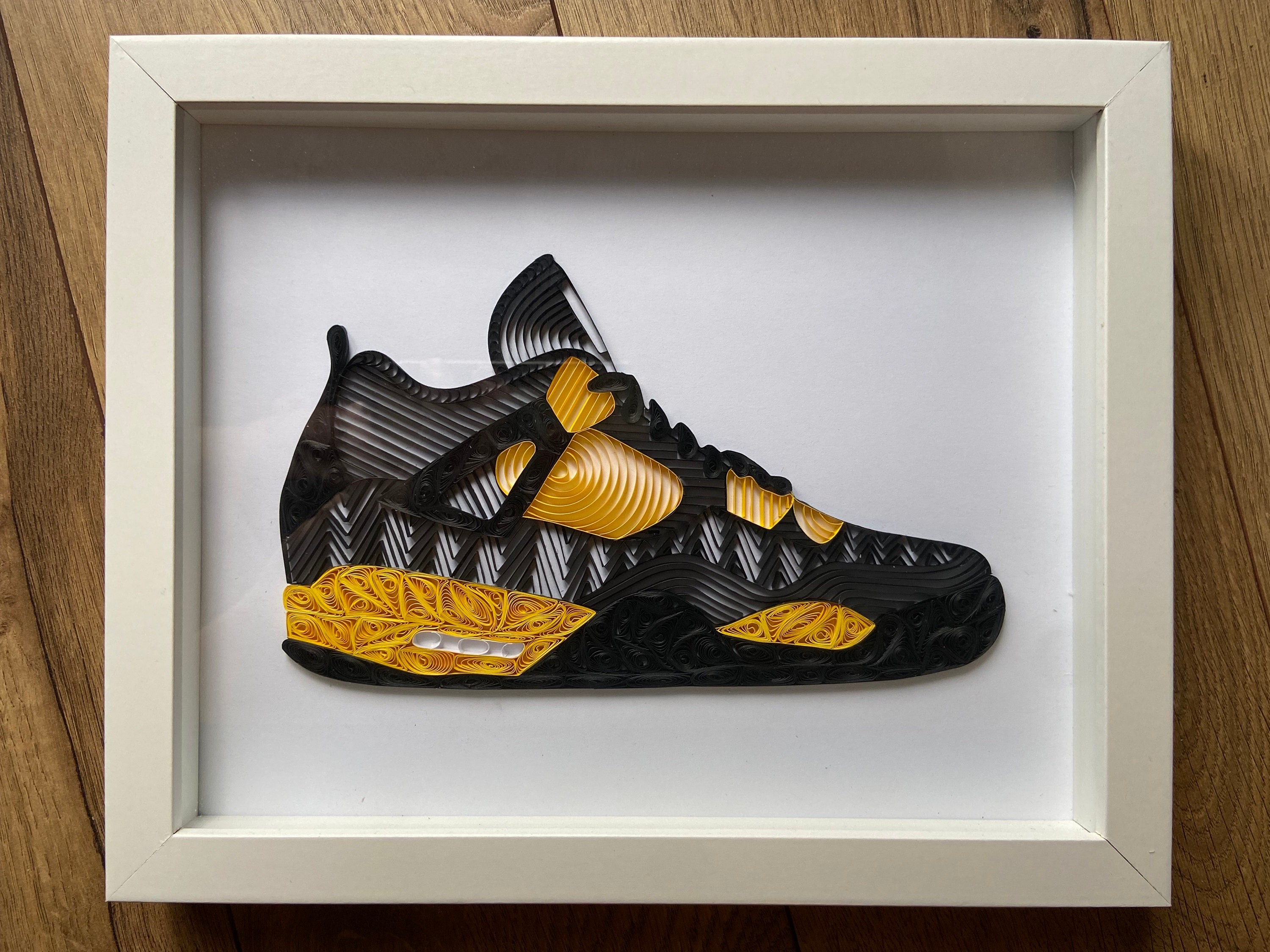 Paper Quilling Air Jordan 4 Retro thunder Yellow Shoe, Nike - Etsy