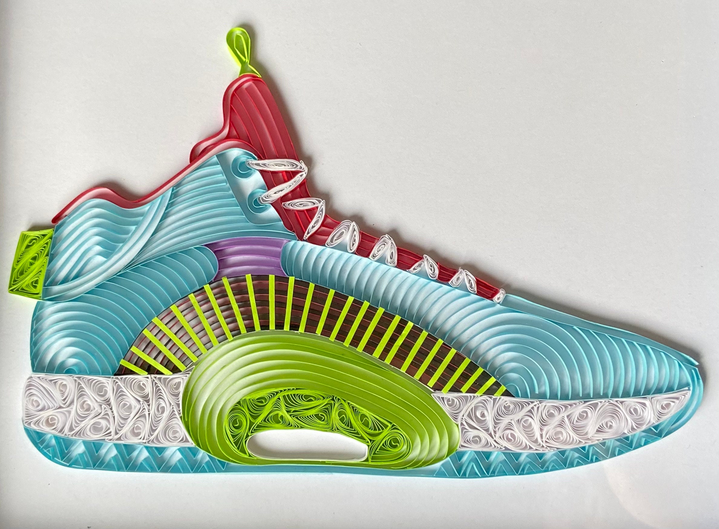 Paper Quilling Jordan 35 "jason Tatum" Shoe, Nike - Etsy