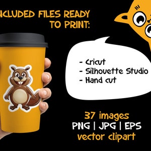 Little Beaver Stickers, Digital Stickers, Printable Stickers, Funny Png ...