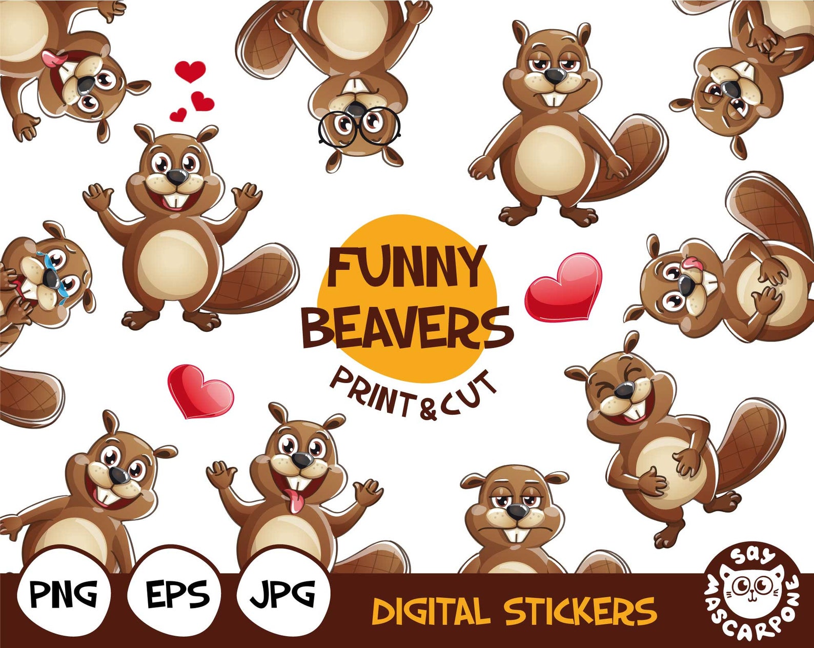 Little Beaver Stickers Digital Stickers Printable Stickers - Etsy