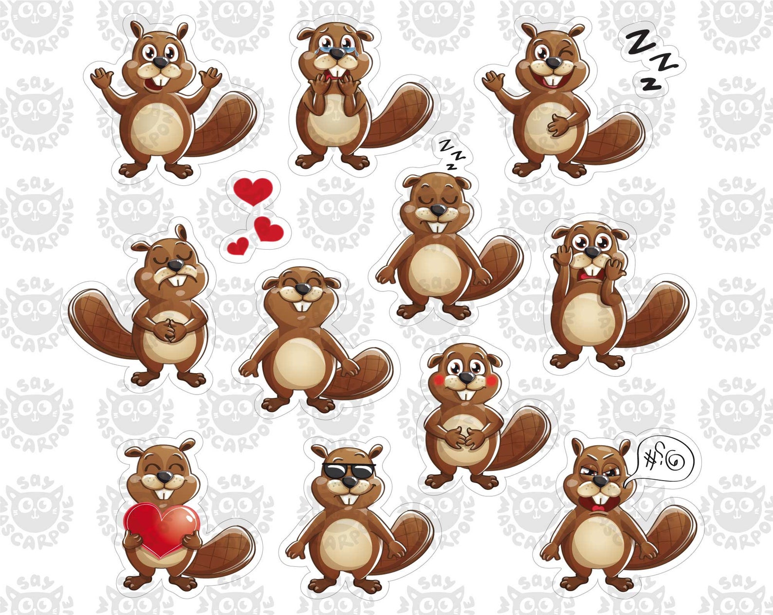 Little Beaver Stickers Digital Stickers Printable Stickers - Etsy