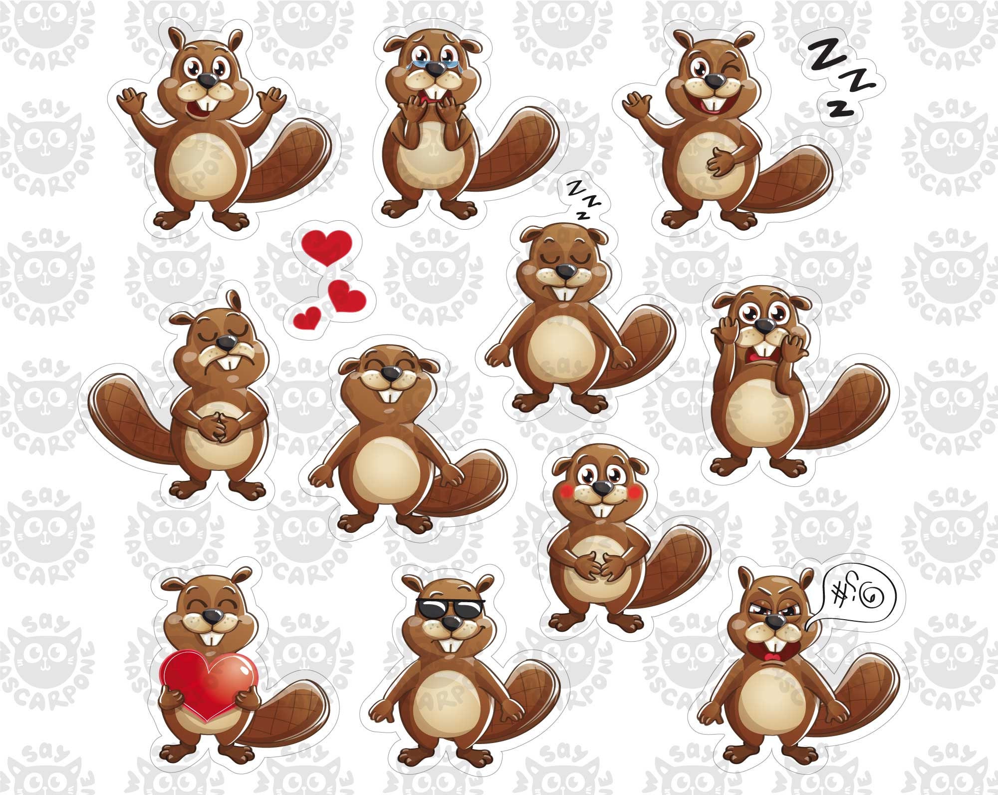 Little Beaver Stickers Digital Stickers Printable Stickers - Etsy