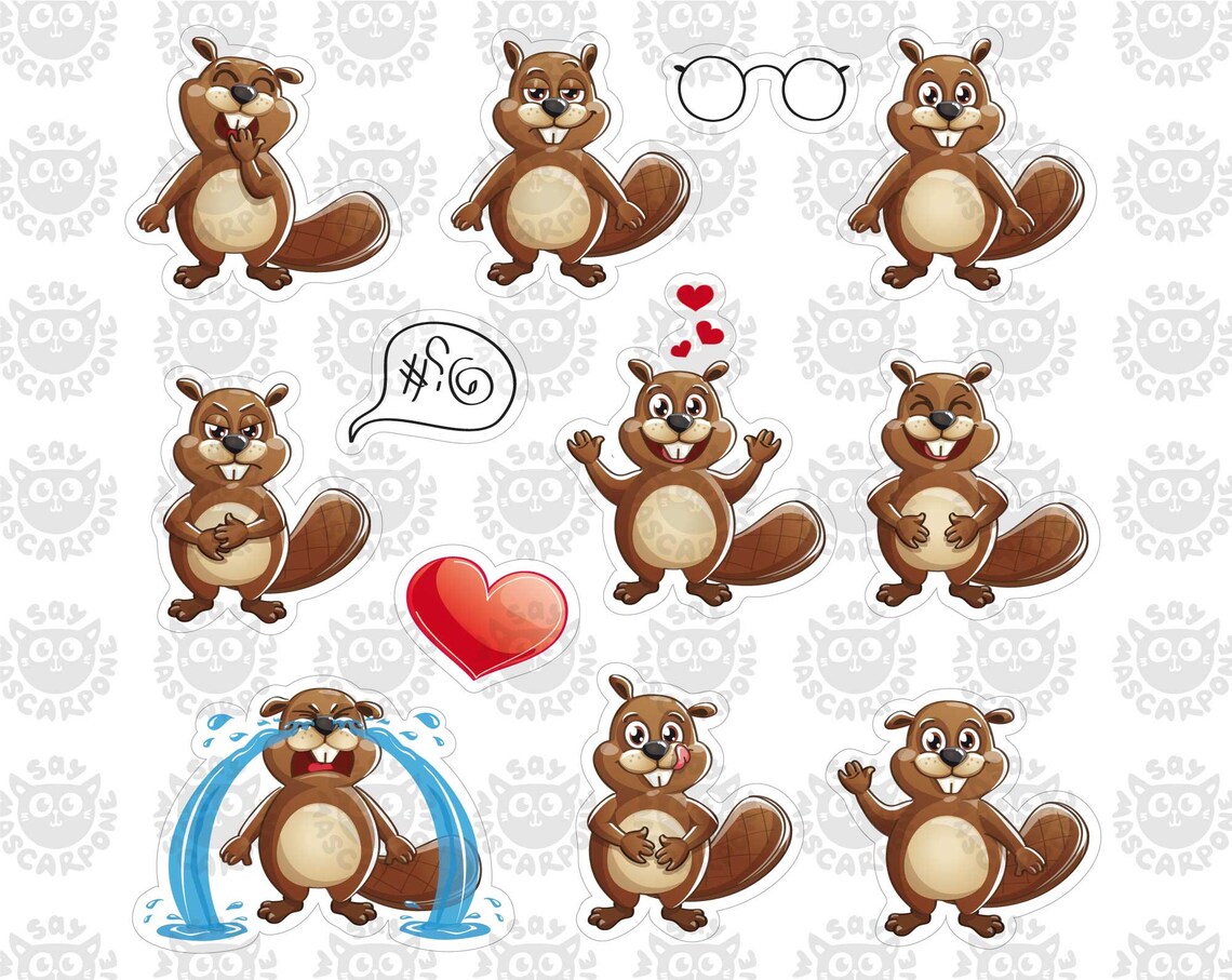 Little Beaver Stickers Digital Stickers Printable Stickers - Etsy