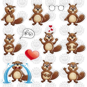 Little Beaver Stickers, Digital Stickers, Printable Stickers, Funny Png ...