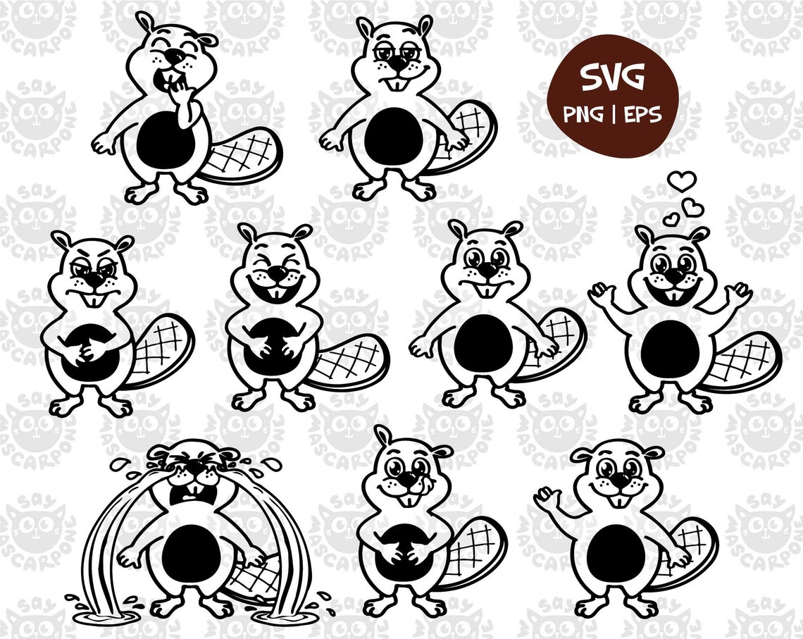 Beaver Digital Stamps, Beaver Svg Files for Cricut, Monogram Svg Files ...
