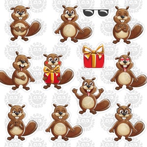 Little Beaver Stickers, Digital Stickers, Printable Stickers, Funny Png ...