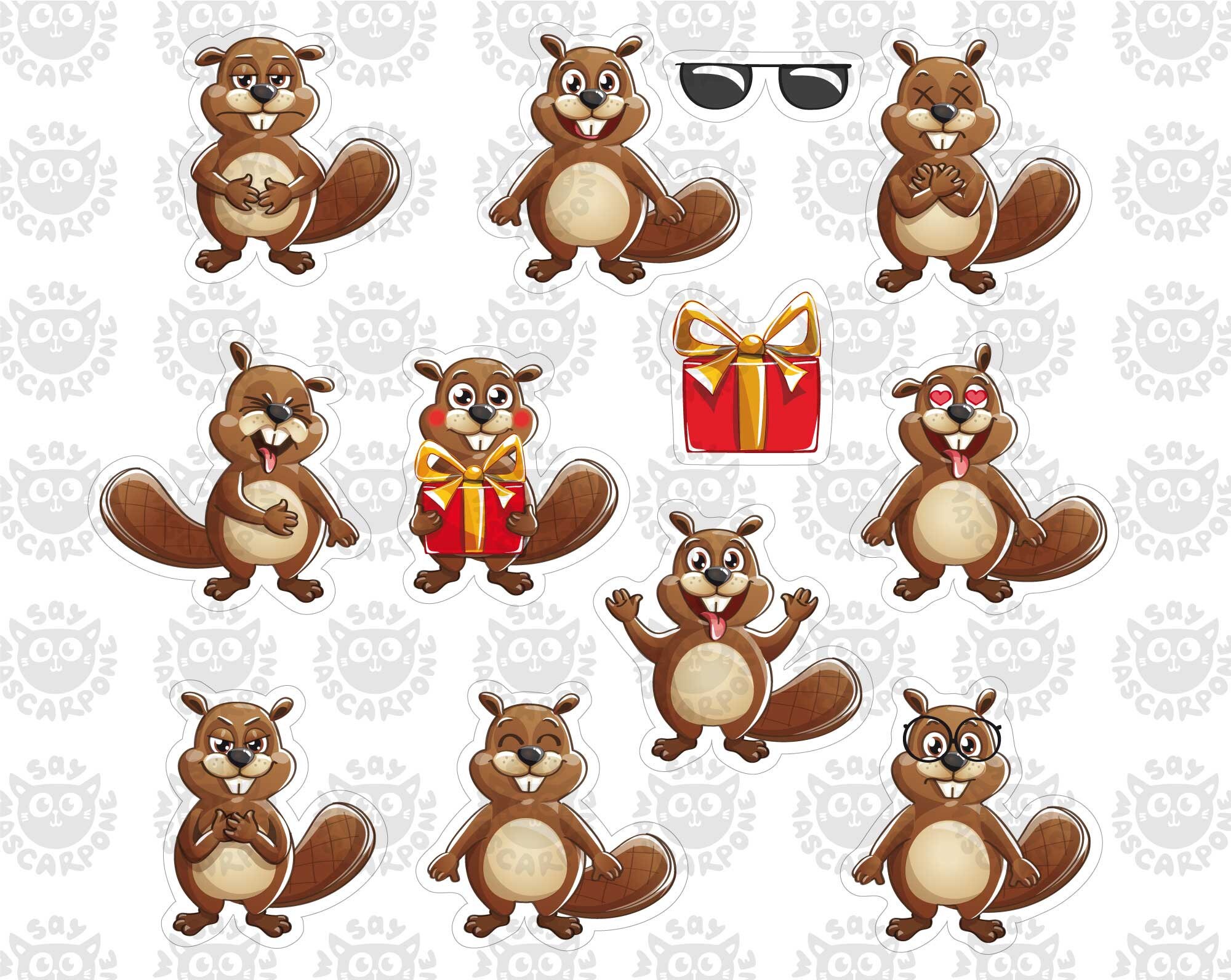 Little Beaver Stickers Digital Stickers Printable Stickers - Etsy