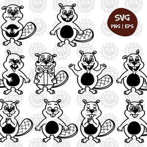 Beaver Digital Stamps, Beaver Svg Files for Cricut, Monogram Svg Files ...