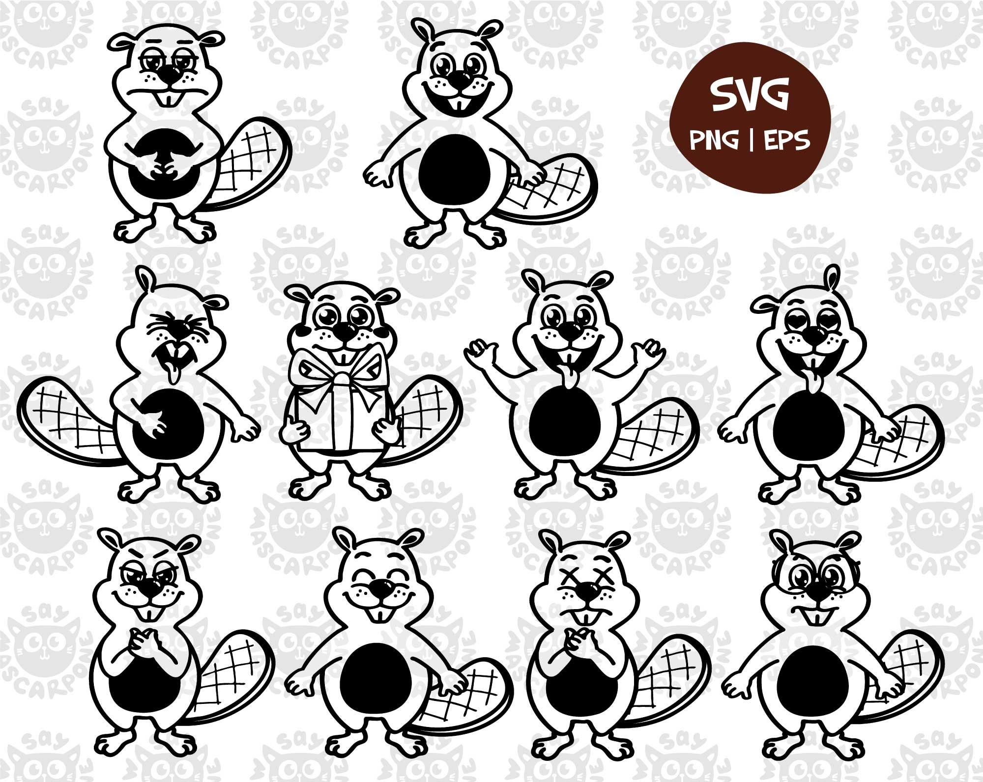 Beaver Digital Stamps, Beaver Svg Files for Cricut, Monogram Svg Files ...