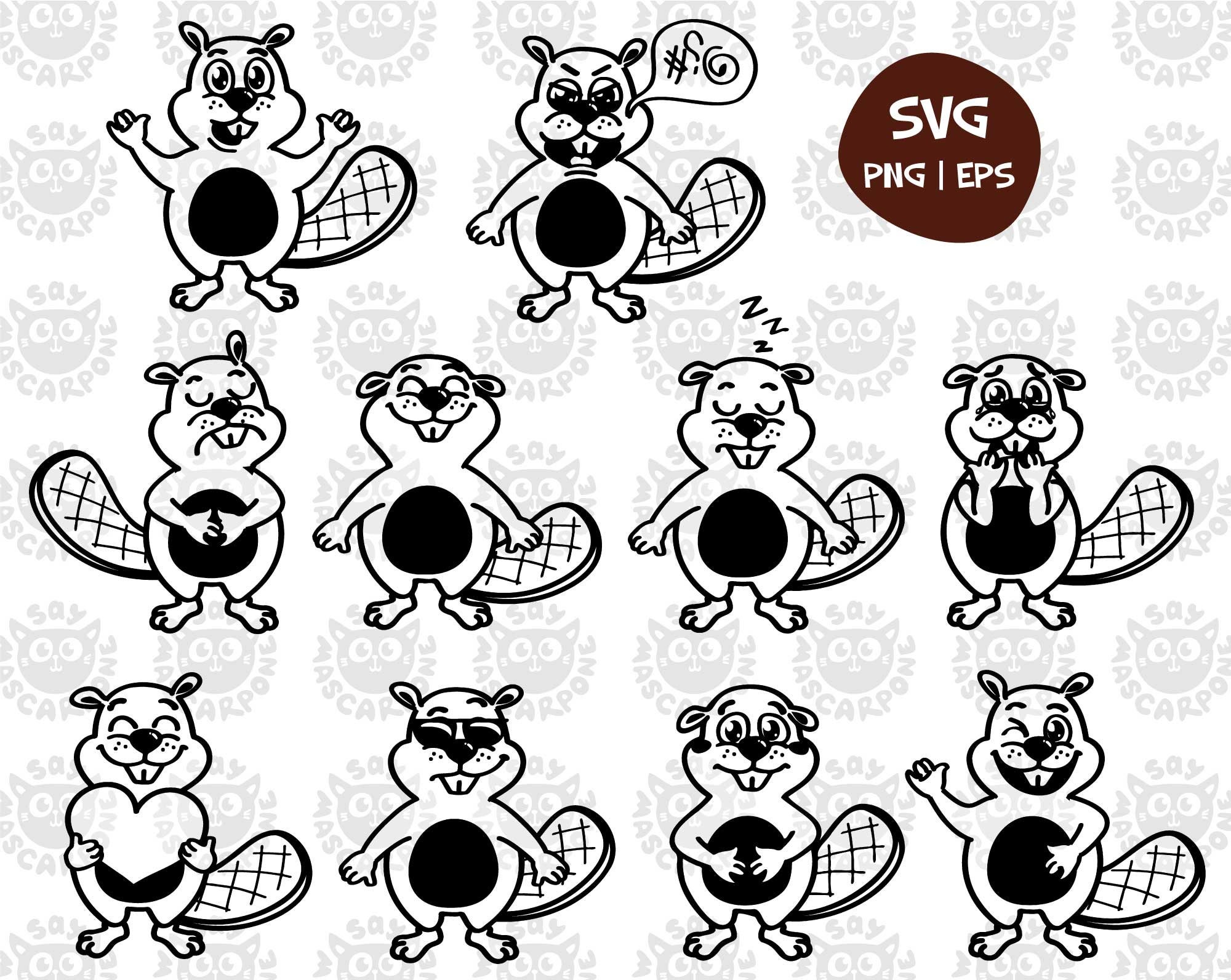 Beaver Digital Stamps, Beaver Svg Files for Cricut, Monogram Svg Files ...
