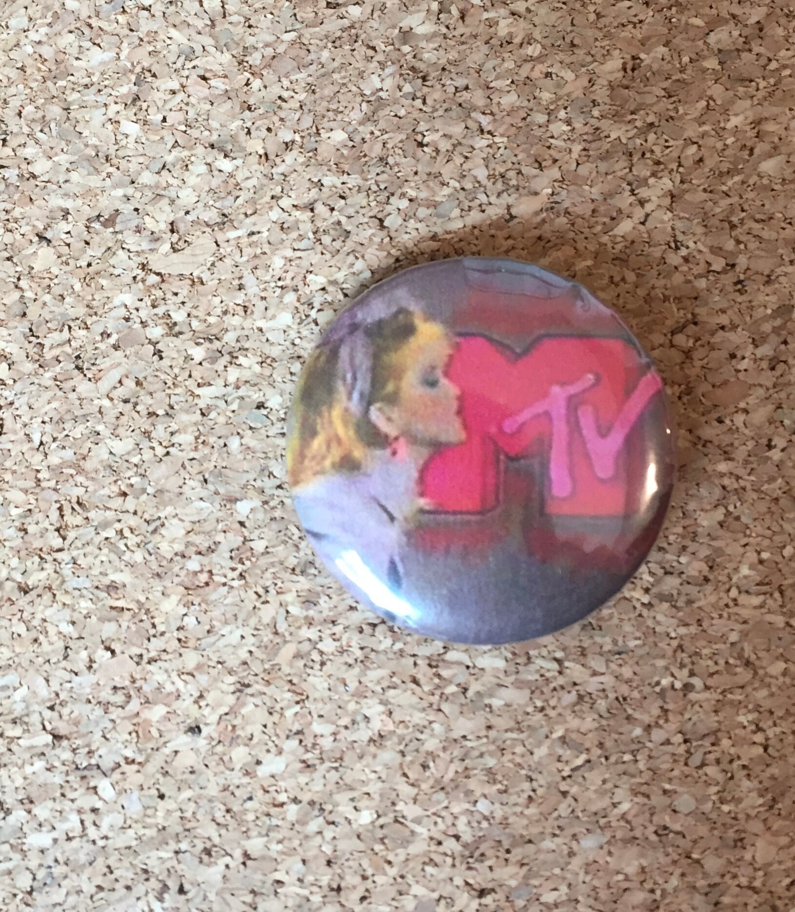 Retro MTV Pin Back Button 1 Inch 25mm 80s Cyndi Lauper MTV Vintage ...