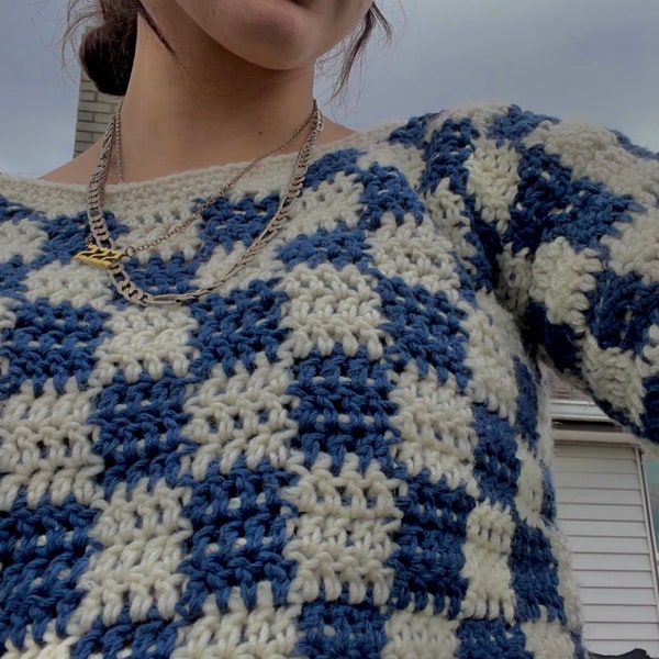 Checkered Sweater - Etsy