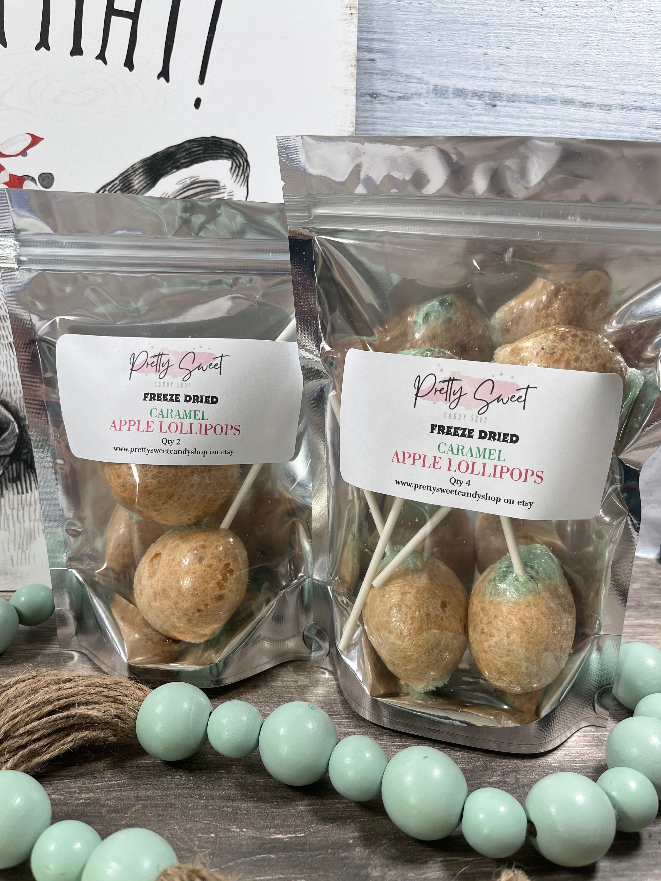 Freeze Dried Caramel Apple Lollipops — Pretty Sweet Candy Shop