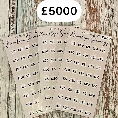 Savings Challenge UK 5000 Pound Laminated Tracker Cash - Etsy UK