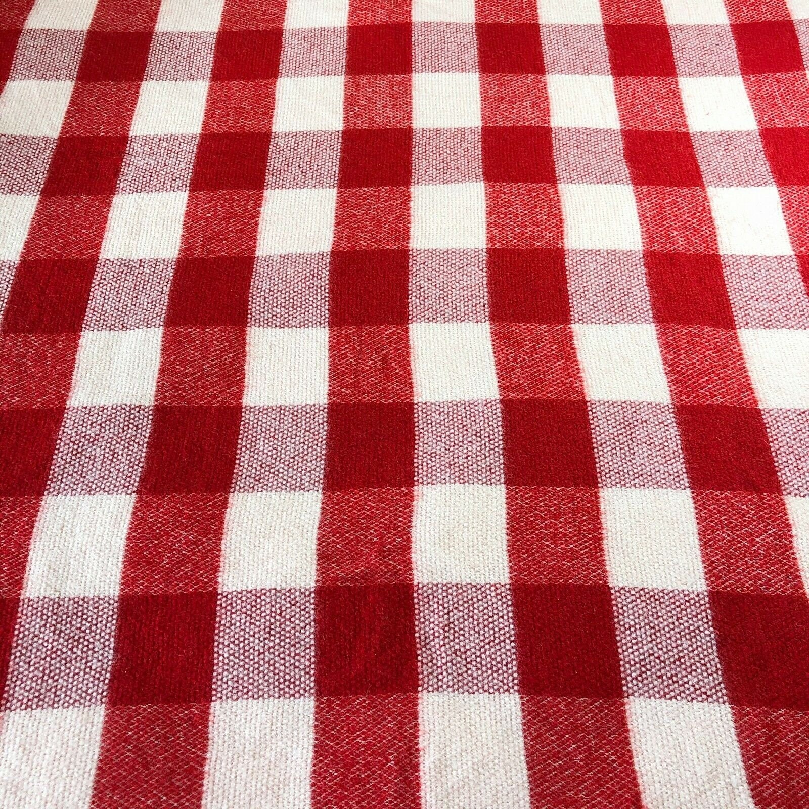 VTG Royal Velvet Fieldcrest Wool Blend Holiday Red Waffle Weave Blanket ...