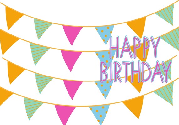 Happy Birthday Printable Card Digital PDF | Etsy