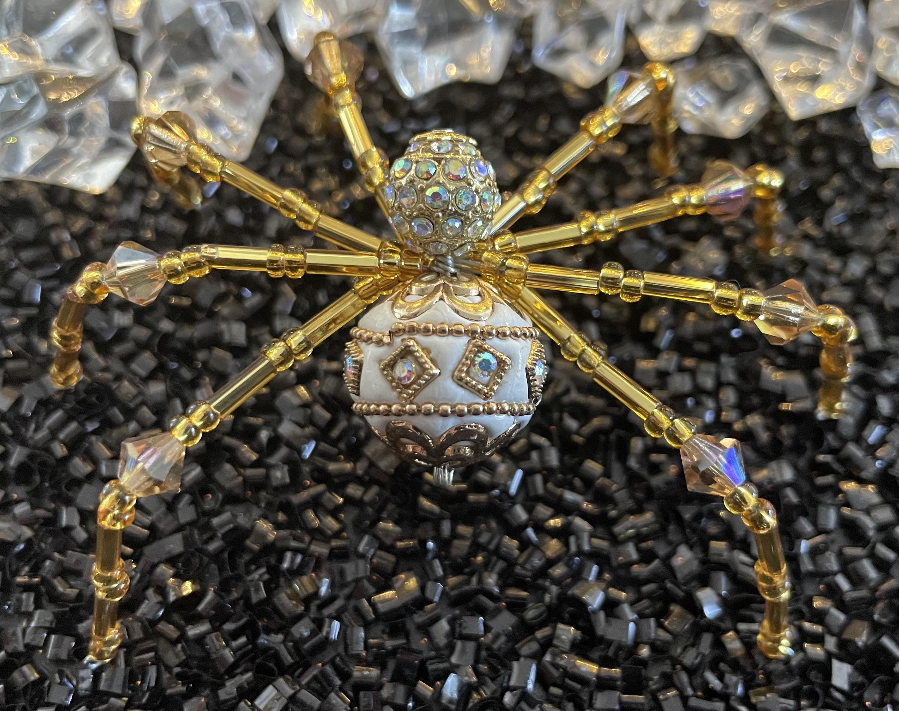 Christmas Spider, Ornament, Spiderville, Beaded Spider - Etsy