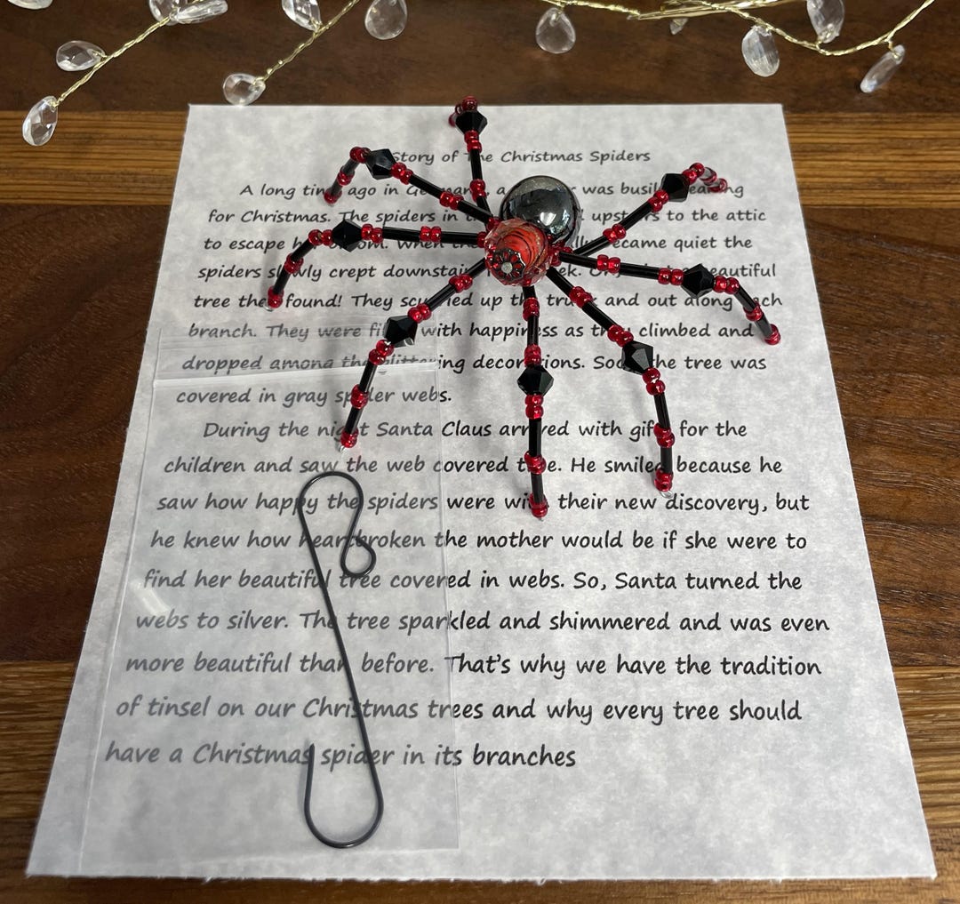 Christmas Spiders, Ornament, Spiderville, Beaded Spiders - Etsy