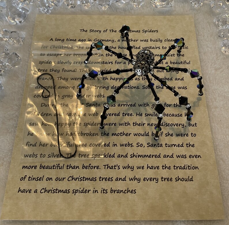 Christmas Spider, Ornament, Spiderville, Beaded Spider - Etsy